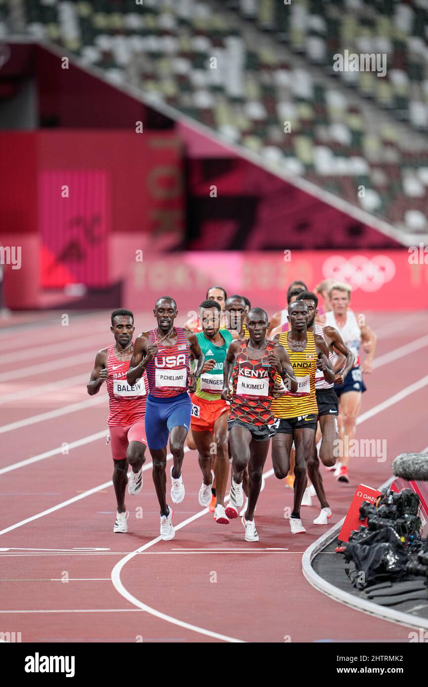 Final of the Tokyo 2020 Olympic Games of the 5000 meters Stock Photo ...