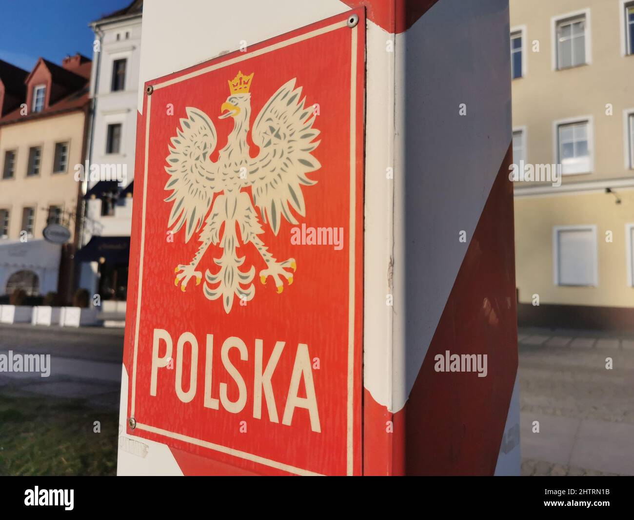 Symbolbild: Polengrenze, Polen,Grenzsäule, Grenze. Eine polnische ...