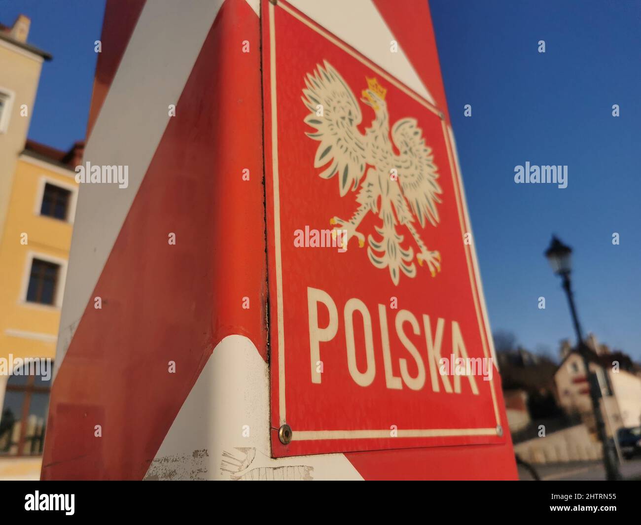 Symbolbild: Polengrenze, Polen,Grenzsäule, Grenze. Eine polnische ...