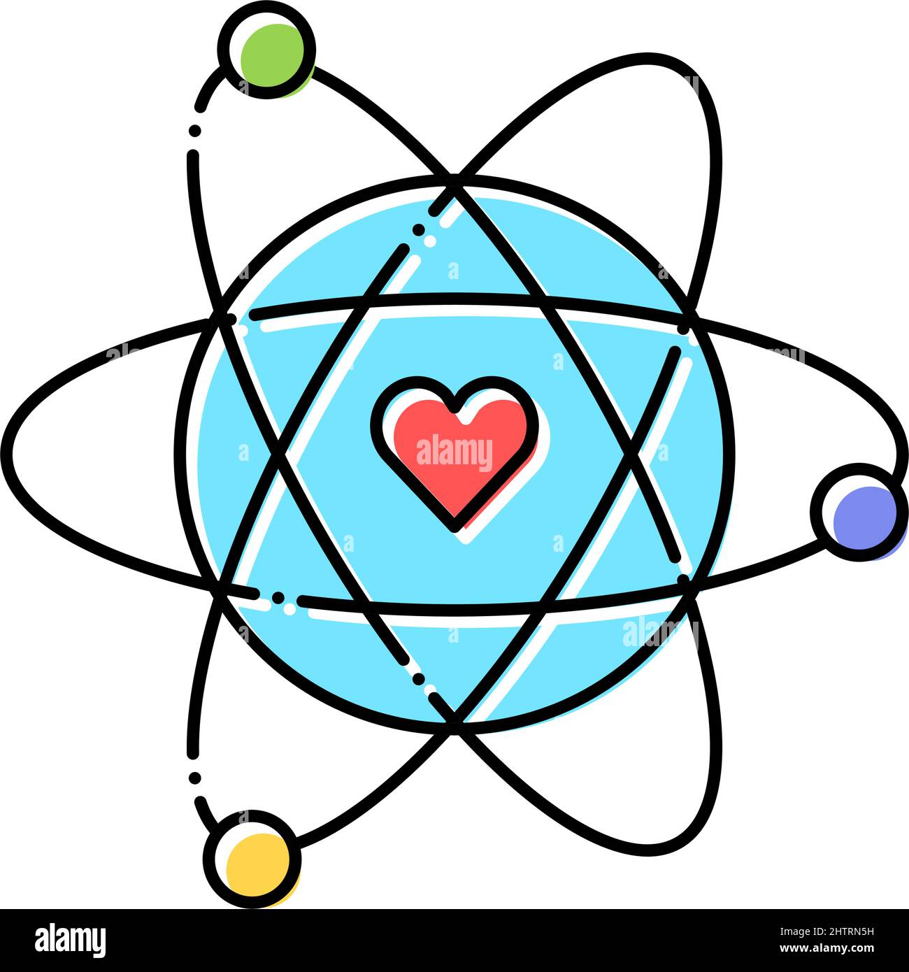 atom with heart core color icon vector illustration Stock Vector Image ...