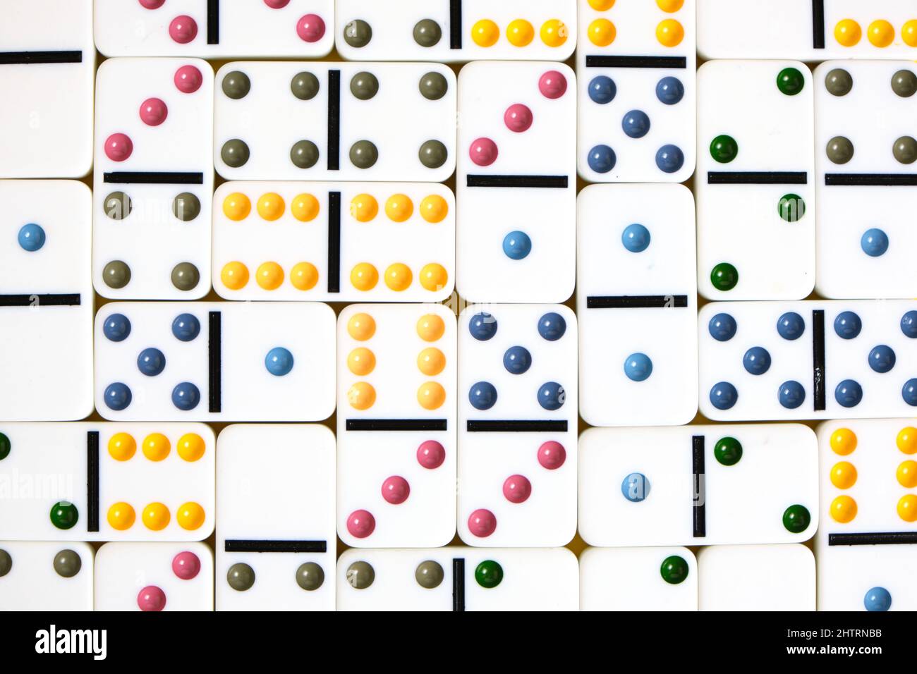 Dominoes with colorful coloring on a white background Stock Photo - Alamy
