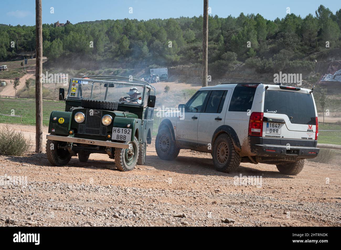 Photo of the first generation Land Rover Santana in the field Stock ...