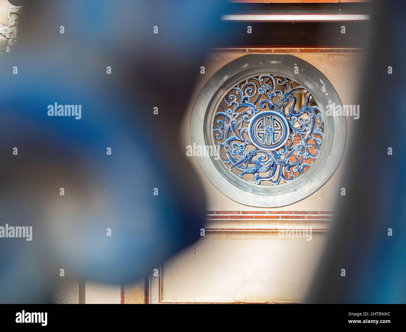 Close up shot of beautiful shape window in Shuitou Village at Kinmen ...