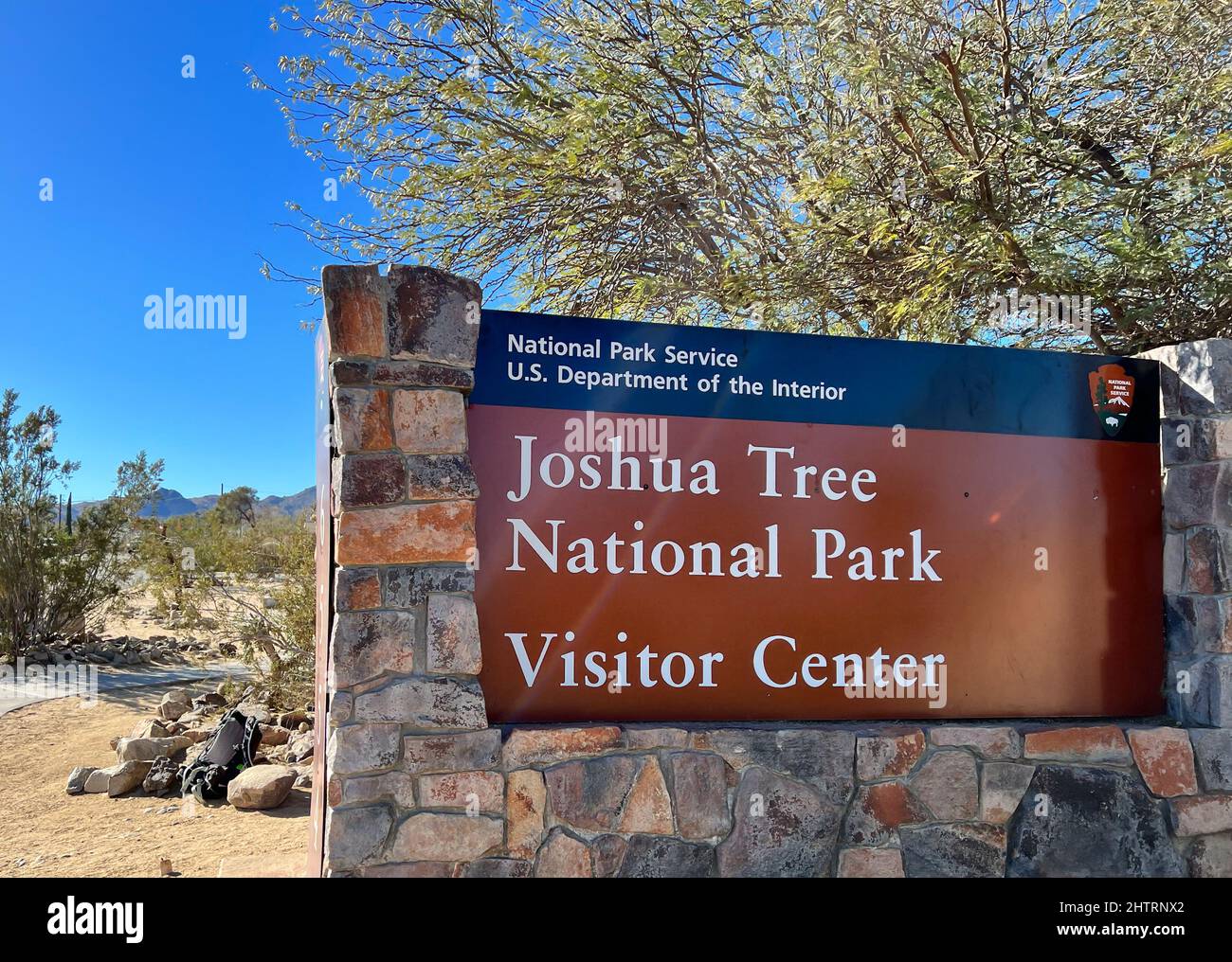 Daytime photo of a Joshua Tree National Park entrance sign in ...