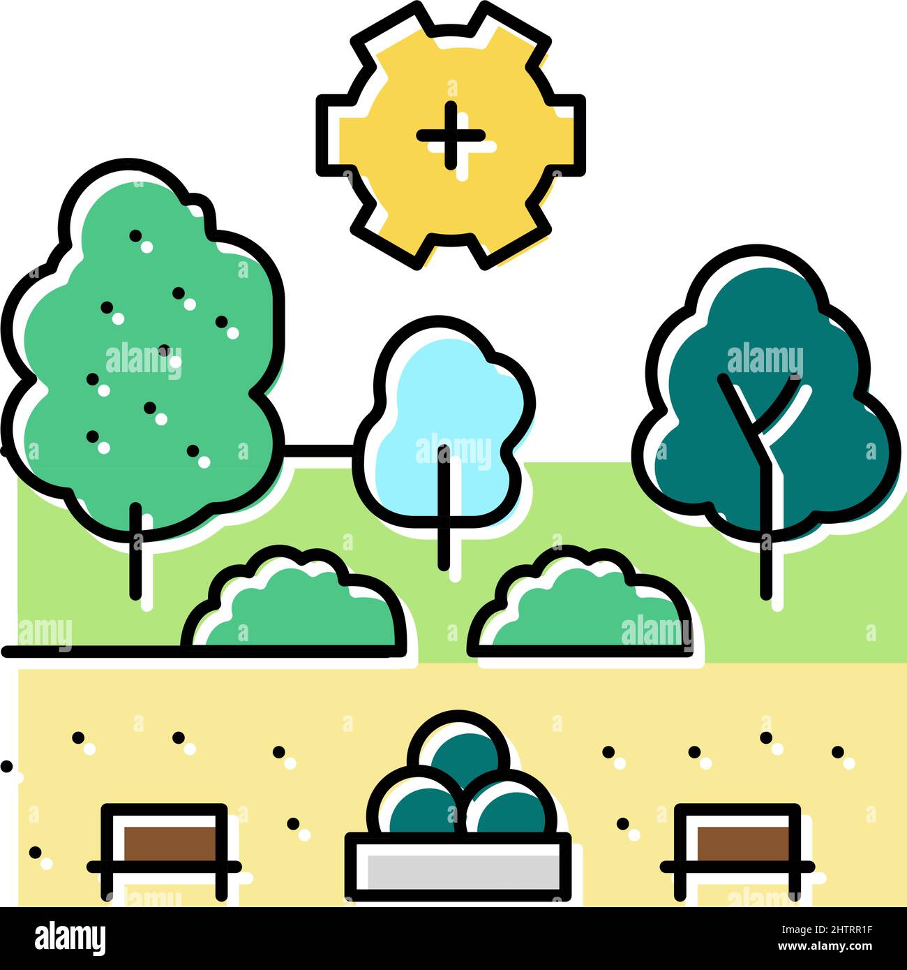 landscape development services color icon vector illustration Stock ...