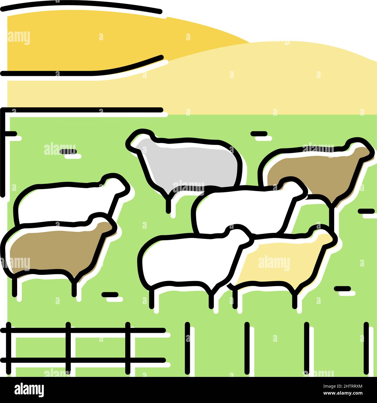 pasture sheep color icon vector illustration Stock Vector Image & Art ...