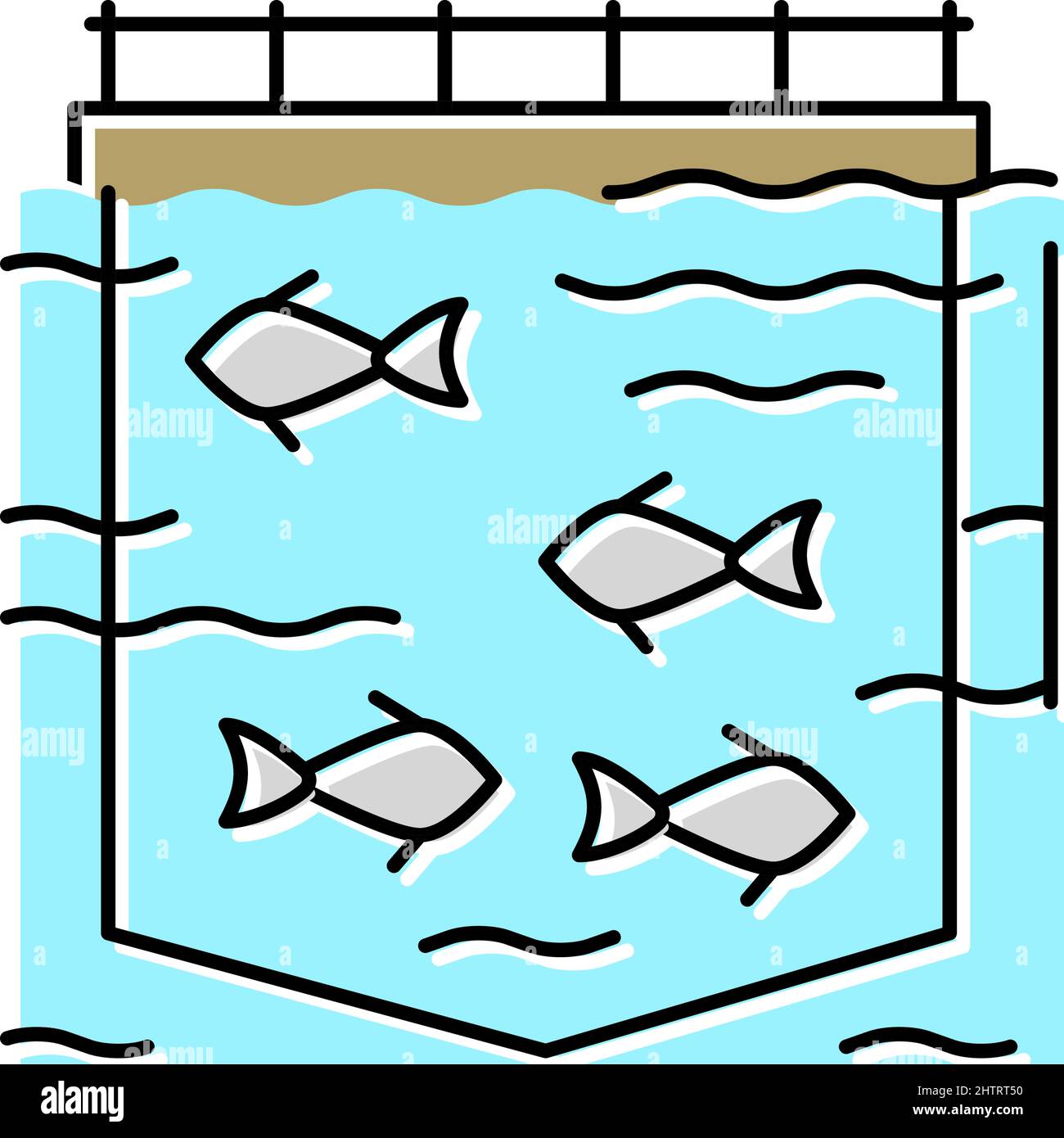 sea cages salmon color icon vector illustration Stock Vector Image ...