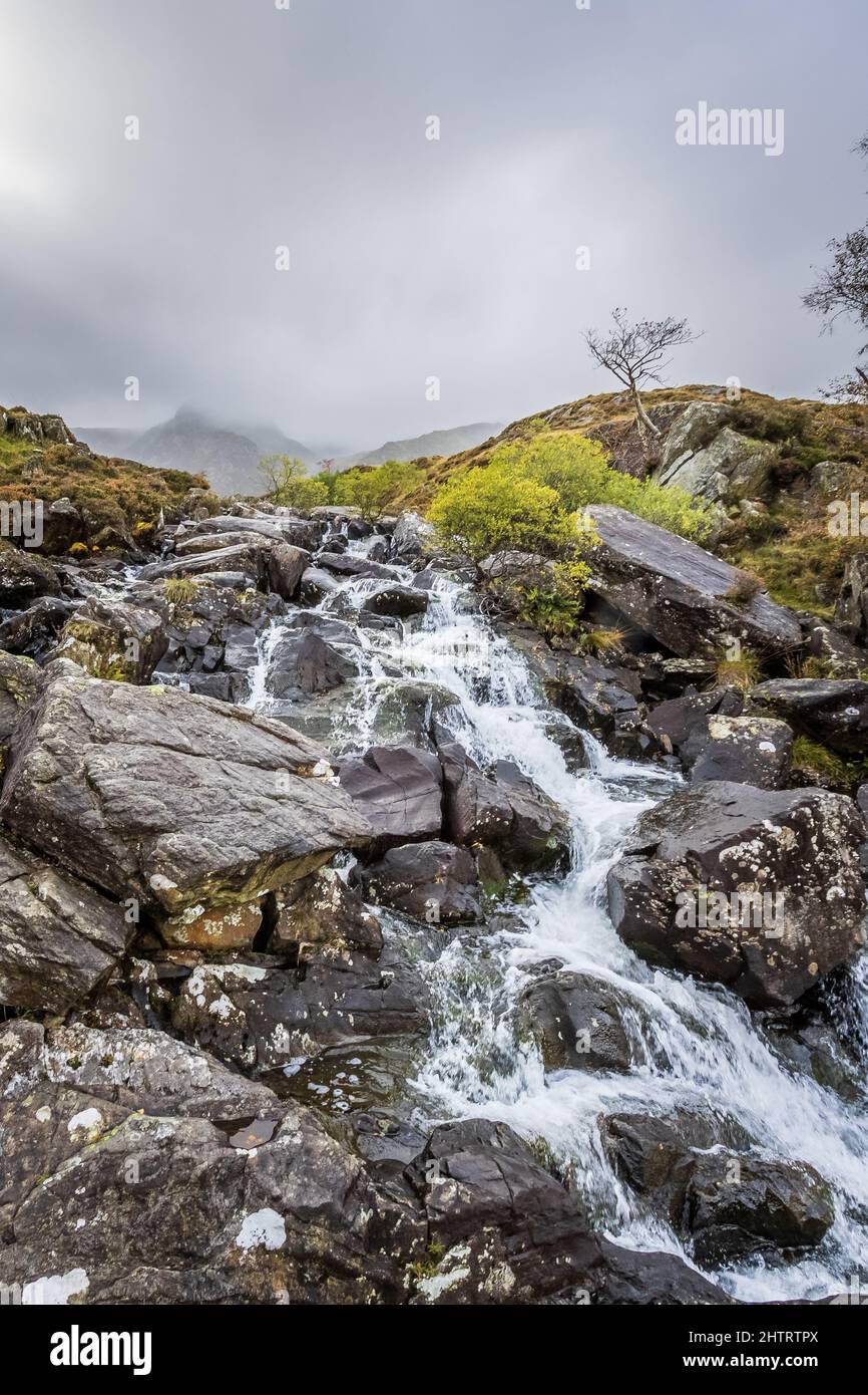 Waterfall in Snowdonia National Park, North Wales Stock Photo - Alamy