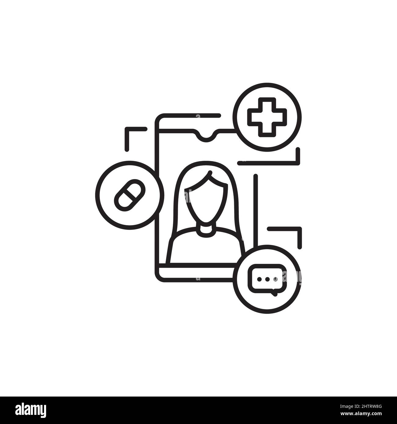 Ehealth color line icon. Pictogram for web page, mobile app, promo ...
