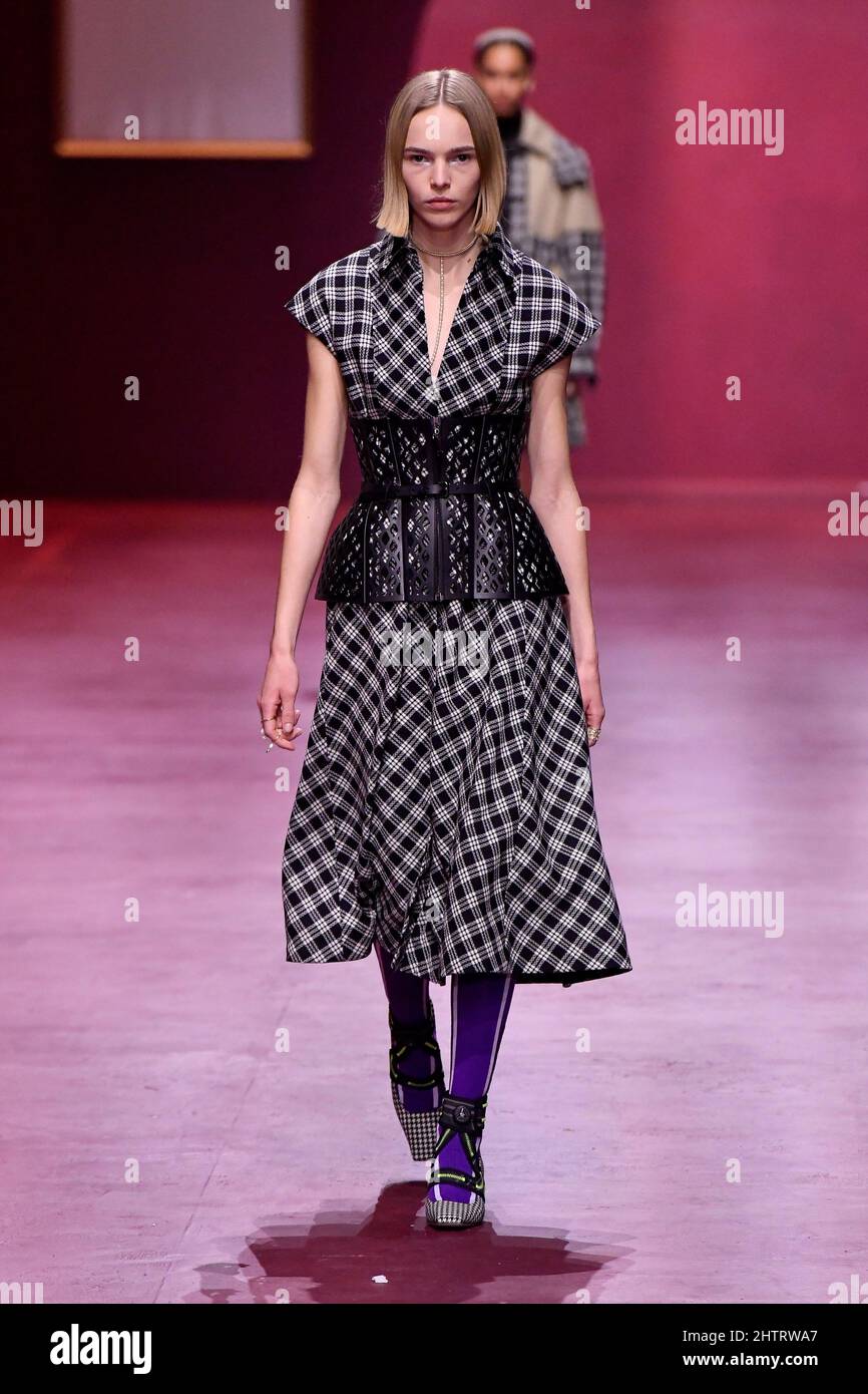 Model Puck Schrover walks on the runway at the Dior fashion show during ...