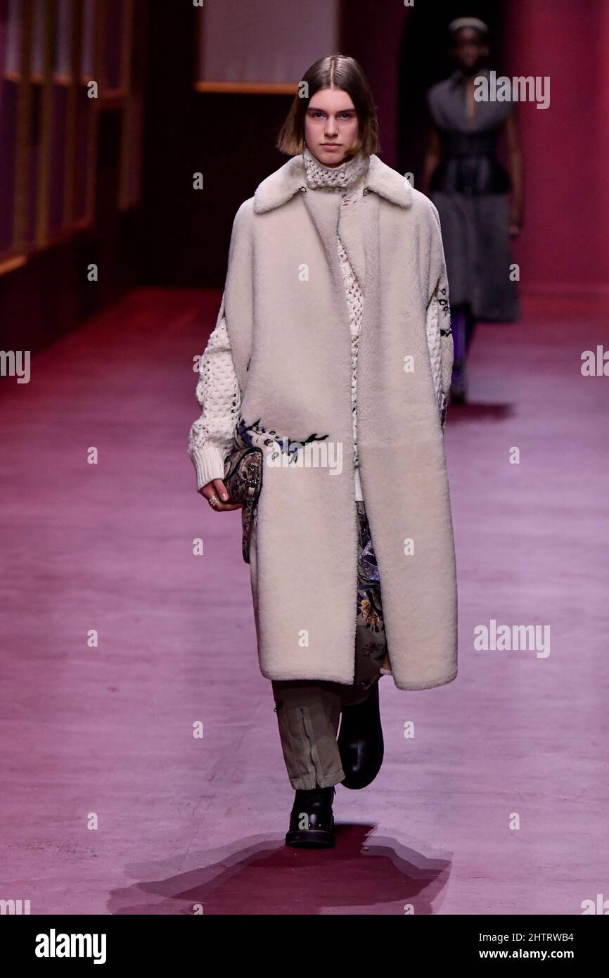 Model Merel Roggeveen walks on the runway at the Dior fashion show during Fall/Winter 2022 ...