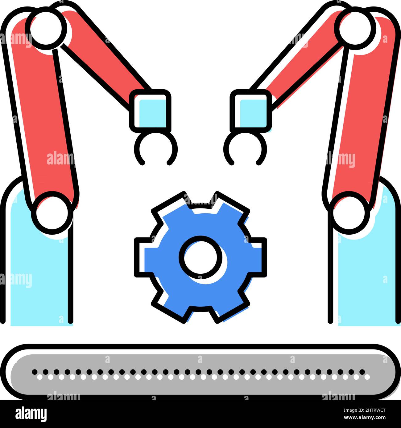 factory conveyor car color icon vector illustration Stock Vector Image ...