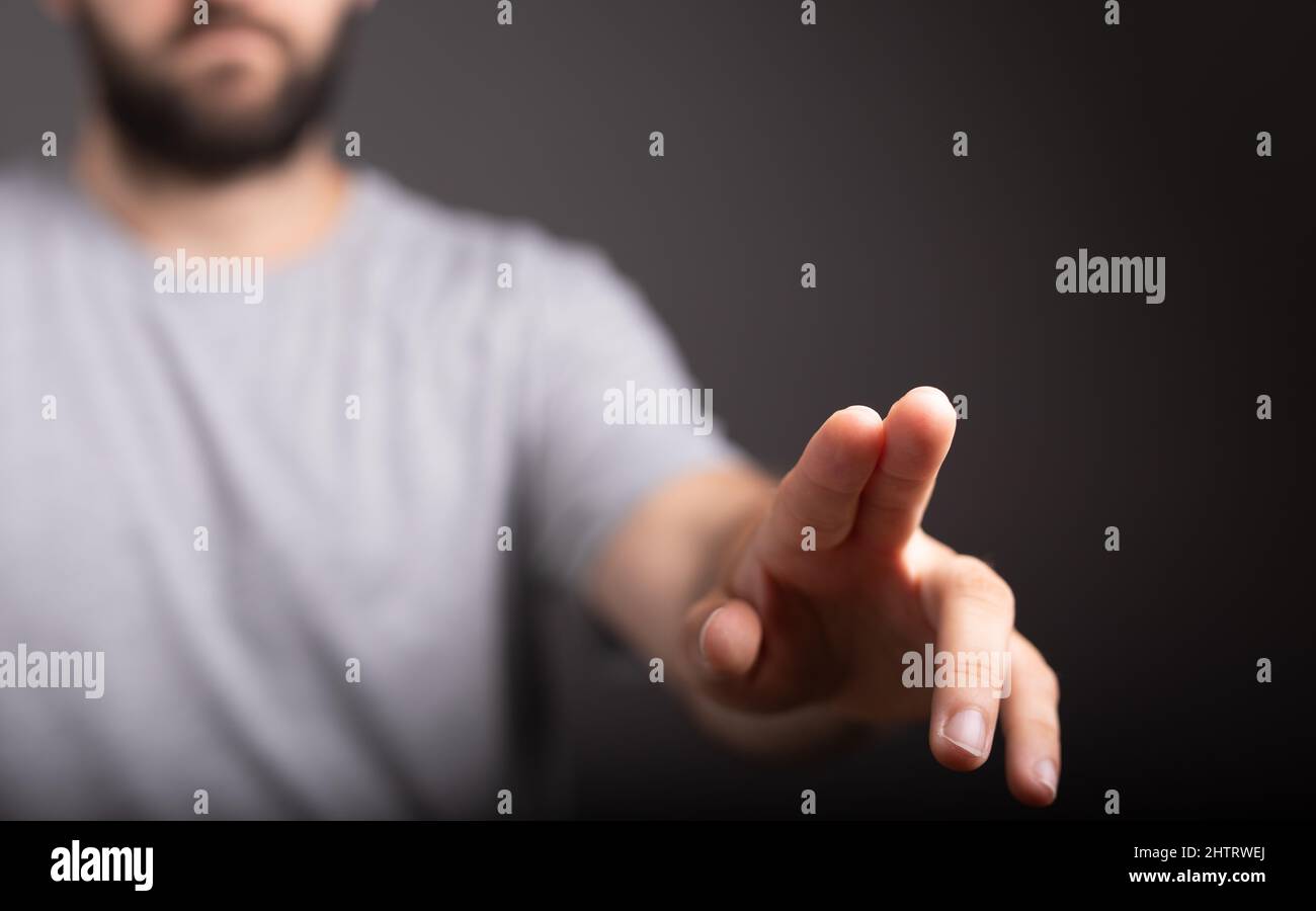 Fingers pointing circle hi-res stock photography and images - Alamy