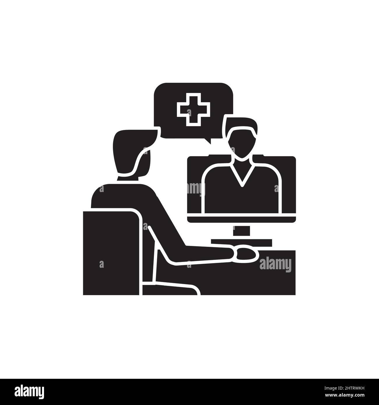 Remote consultation color line icon. Ehealth. Pictogram for web page ...