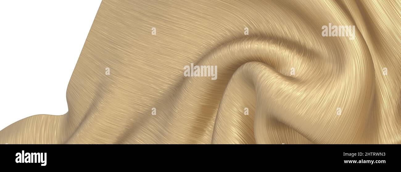 3d rendering of flying gold cloth isolated on white background Stock ...