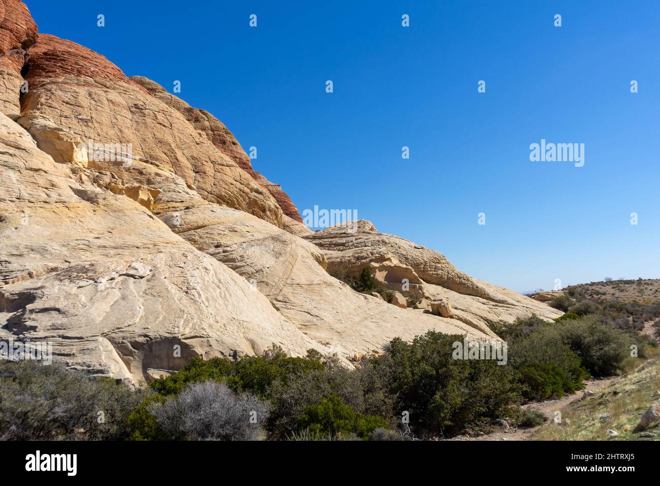 Sandstone rock formation at Red Rock Conservation Area with blue sky ...
