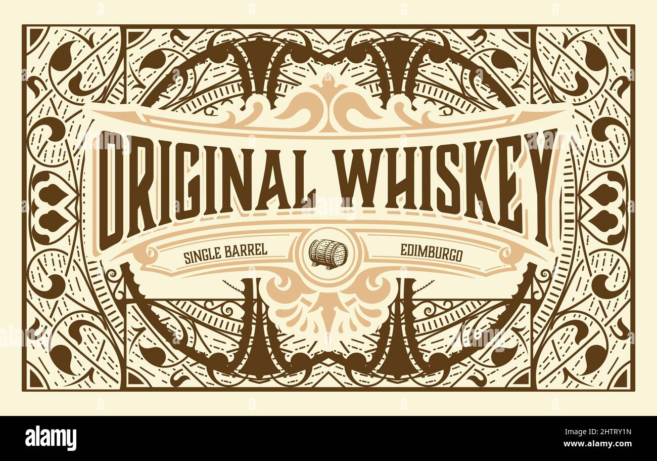 Whiskey label with old frames Stock Vector Image & Art - Alamy
