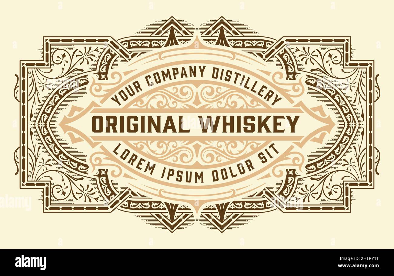 Whiskey label with old frames Stock Vector Image & Art - Alamy