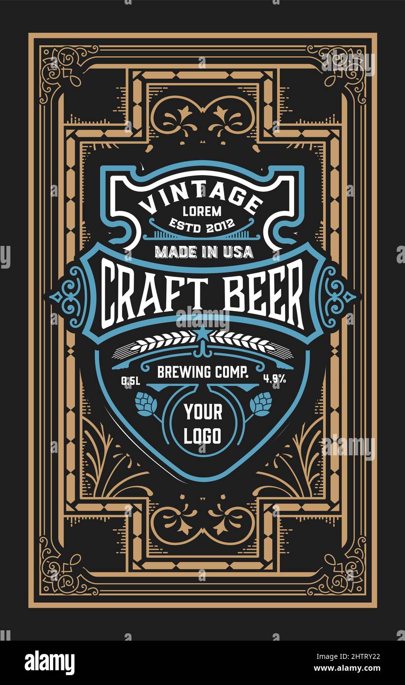 Beer label with old frames Stock Vector Image & Art - Alamy