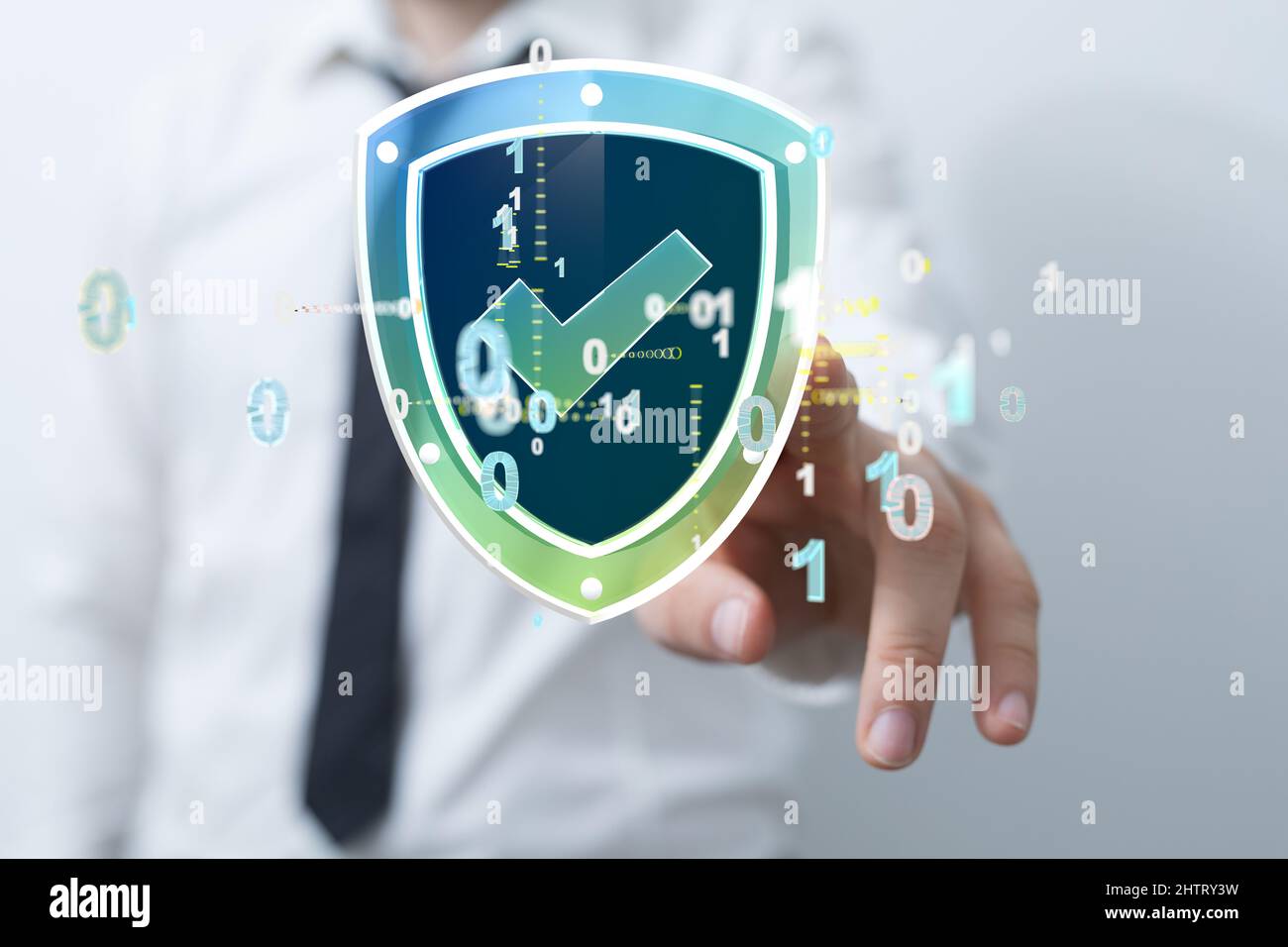 3d rendering of cybersecurity of digital network systems with computer ...