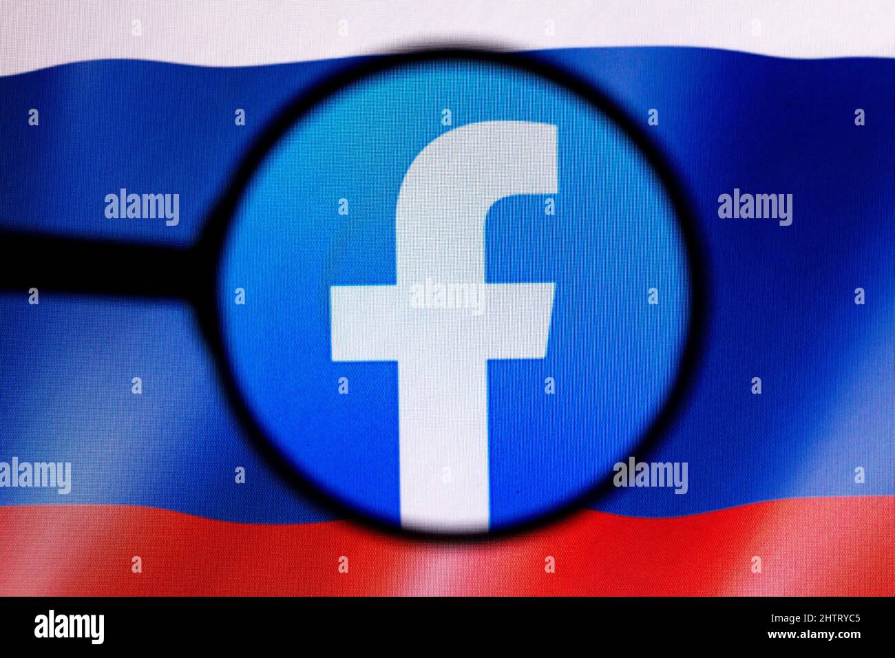 In this photo illustration, a Facebook logo seen displayed on a ...