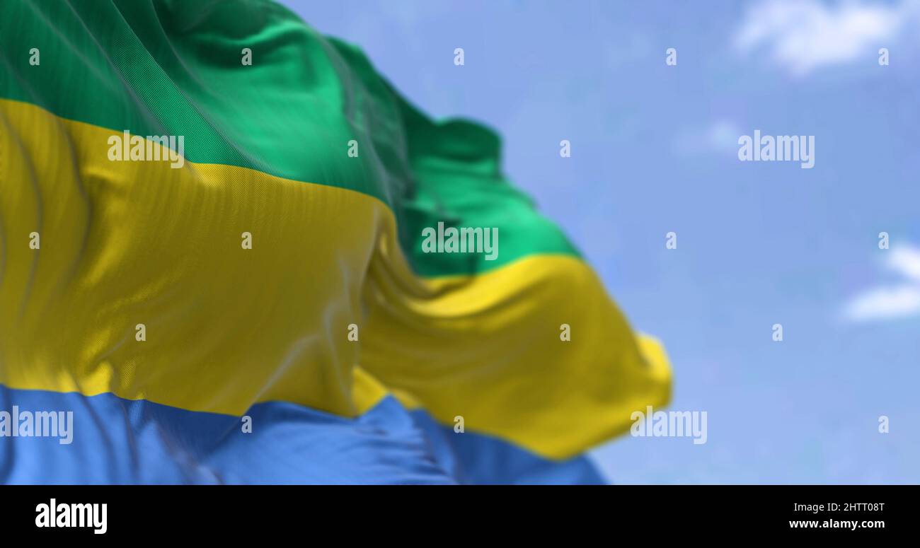 National flag gabon flying in hi-res stock photography and images - Alamy
