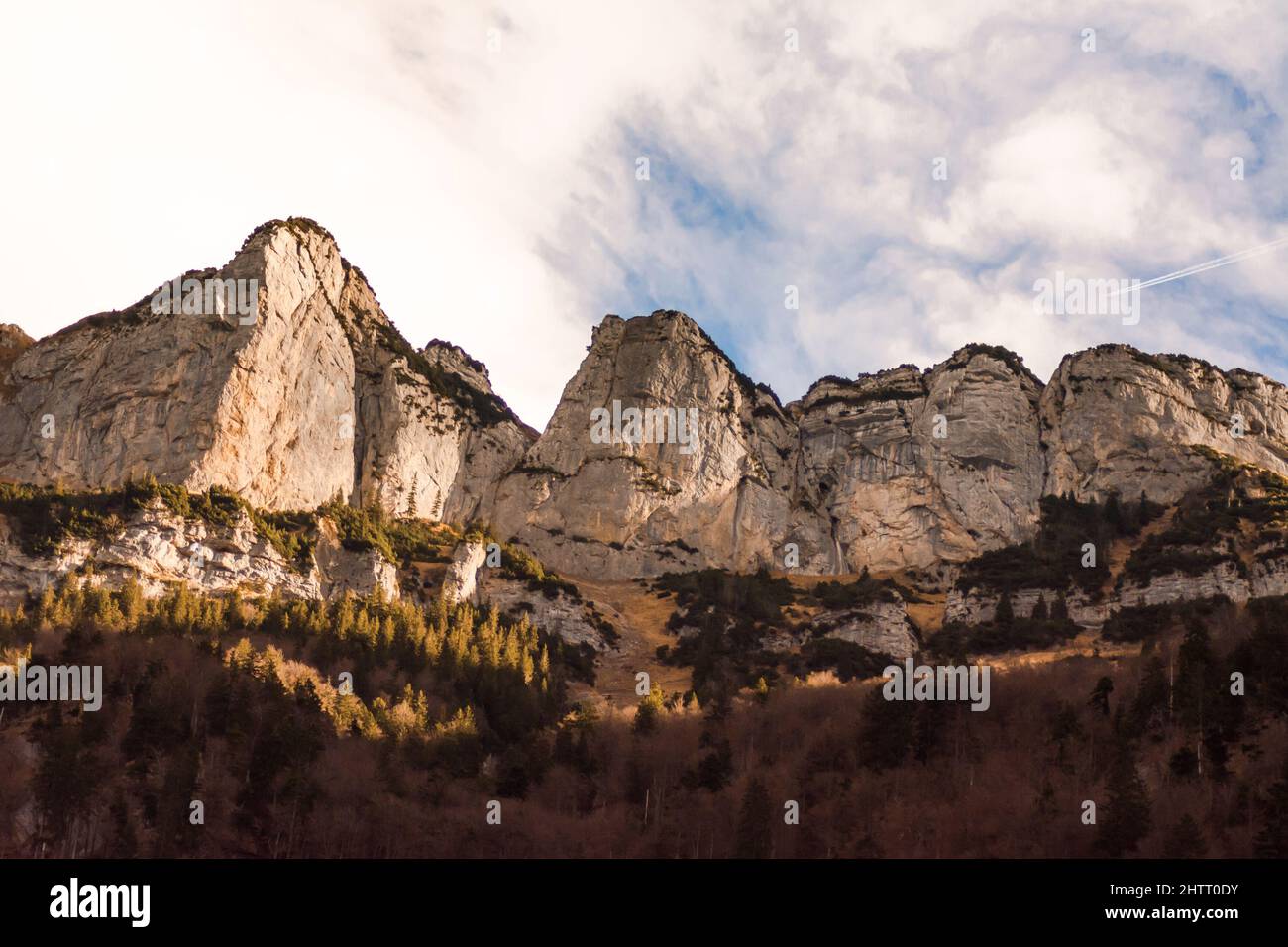 Swiss mountains - monumental rock formations in the Alps Stock Photo ...