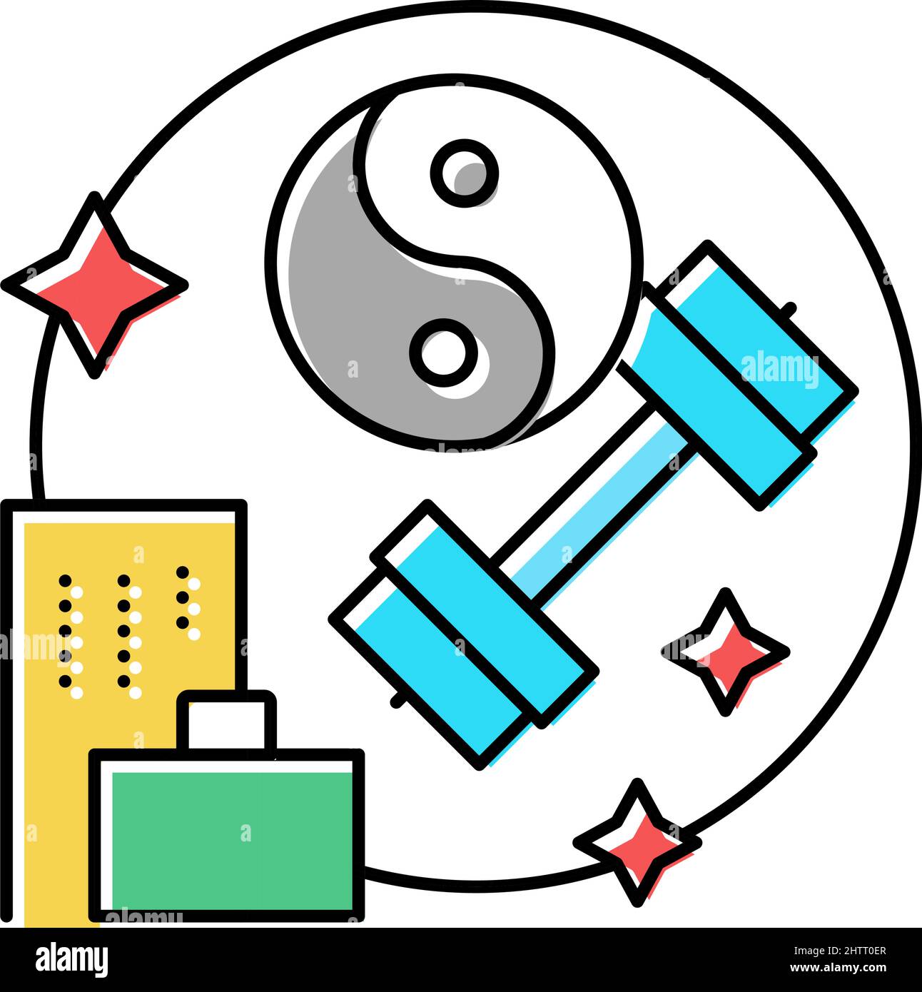 keeping fit and health benefits color icon vector illustration Stock ...