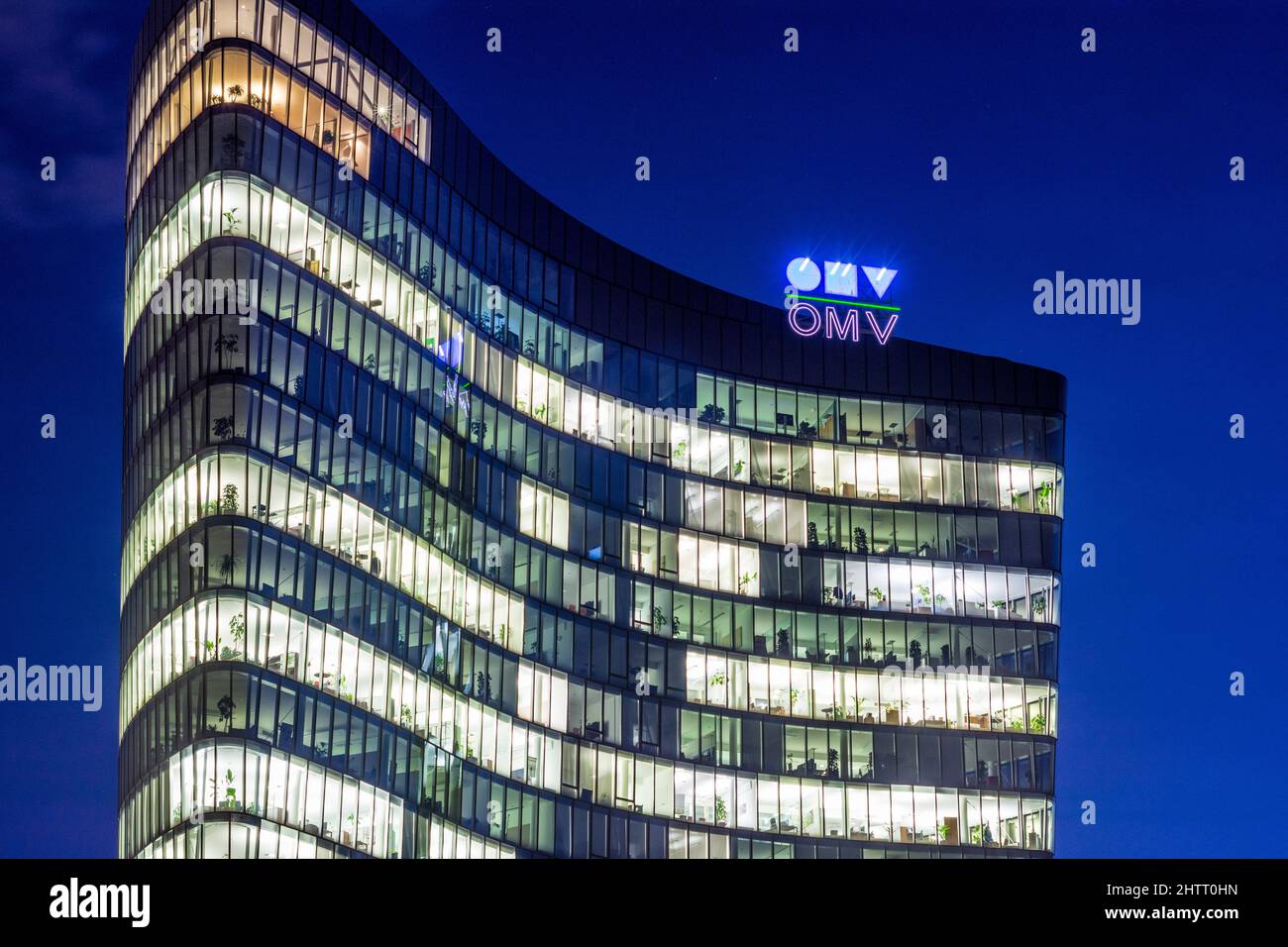 Wien, Vienna: OMV headquarters in 02. Leopoldstadt, Wien, Austria Stock ...