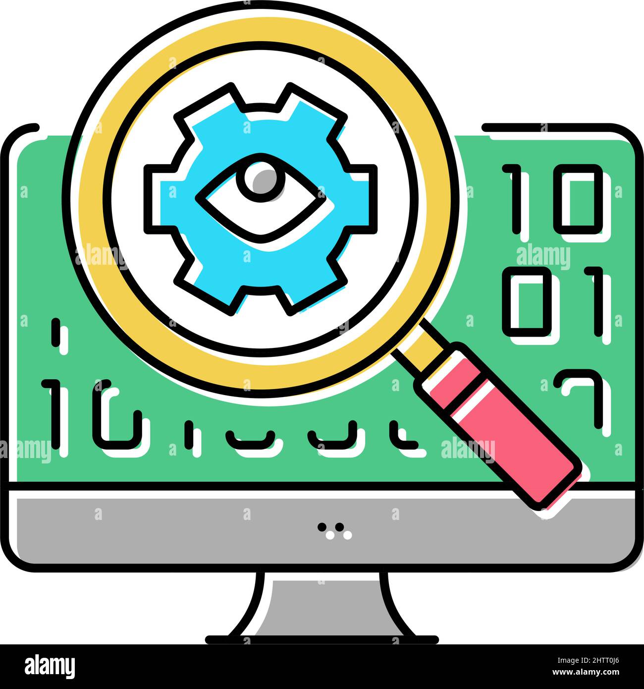 open source software color icon vector illustration Stock Vector Image ...