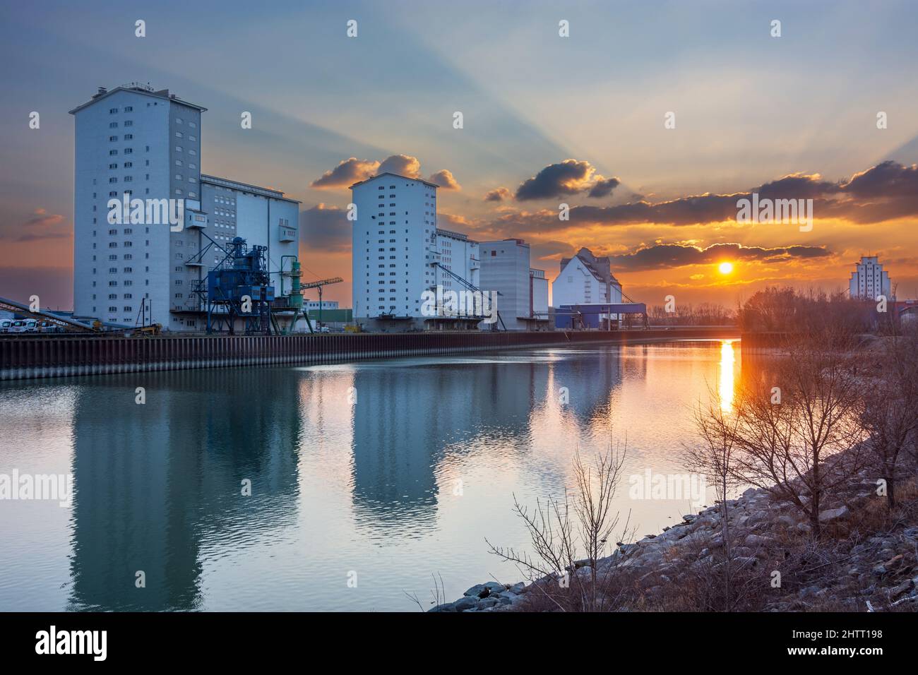 Wien, Vienna: port Alberner Hafen, warehouses in 11. Simmering, Wien ...