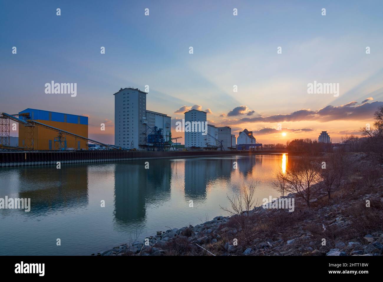 Wien, Vienna: port Alberner Hafen, warehouses in 11. Simmering, Wien ...