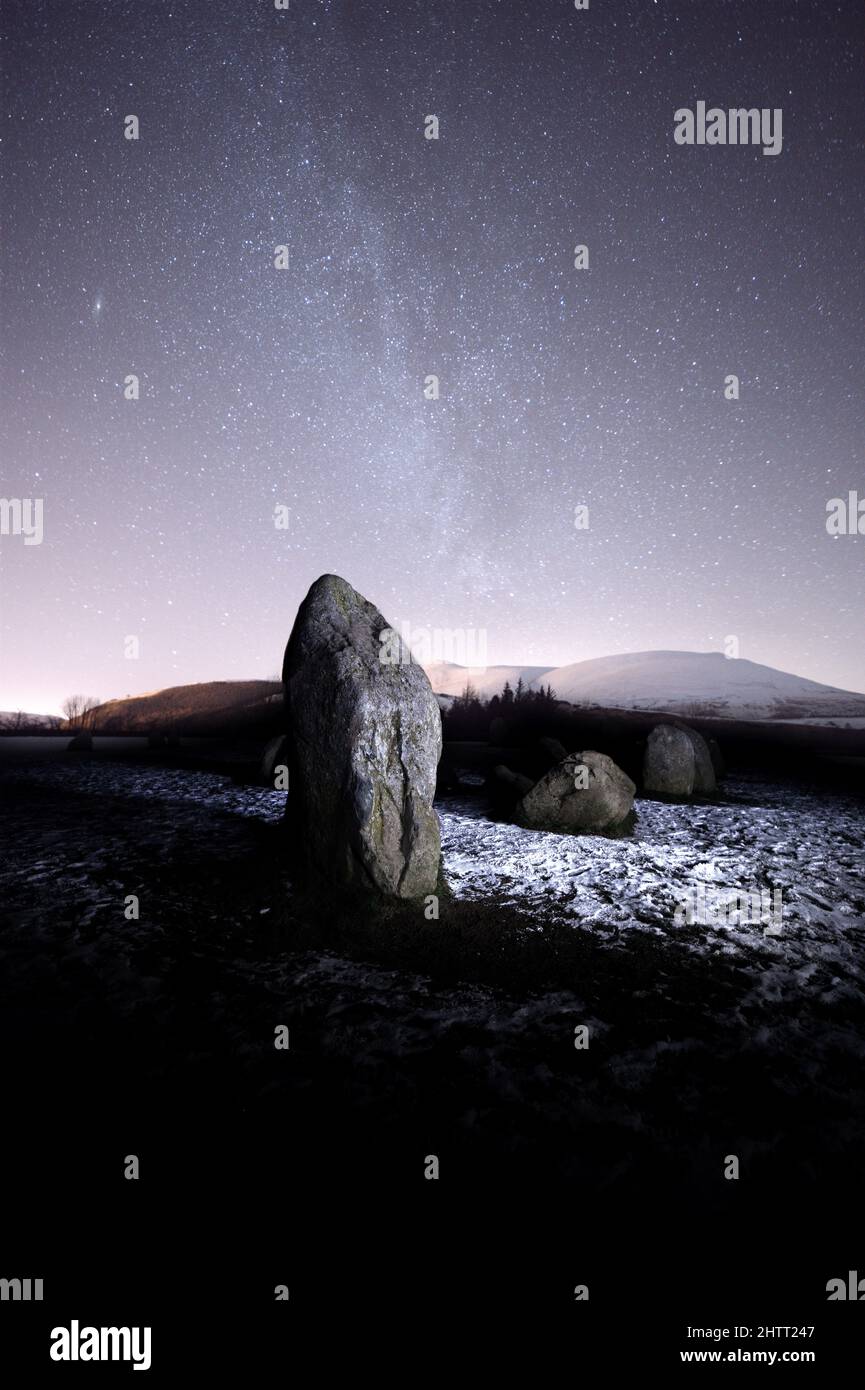Isolated rock at magical night with Milky Way galaxy Stock Photo - Alamy