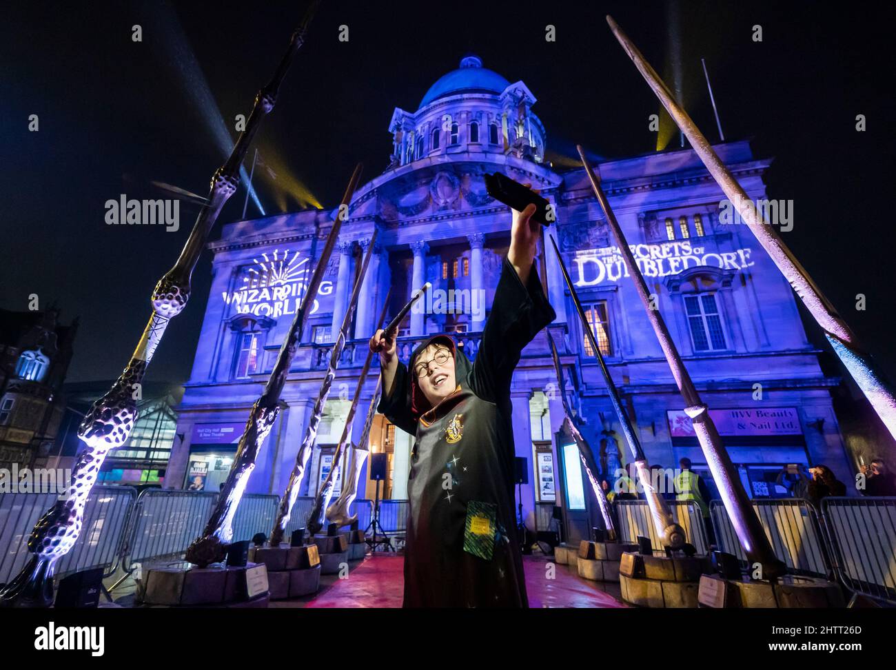 Brandon Inglis, dressed as Harry Potter, takes a selfie, with the ...