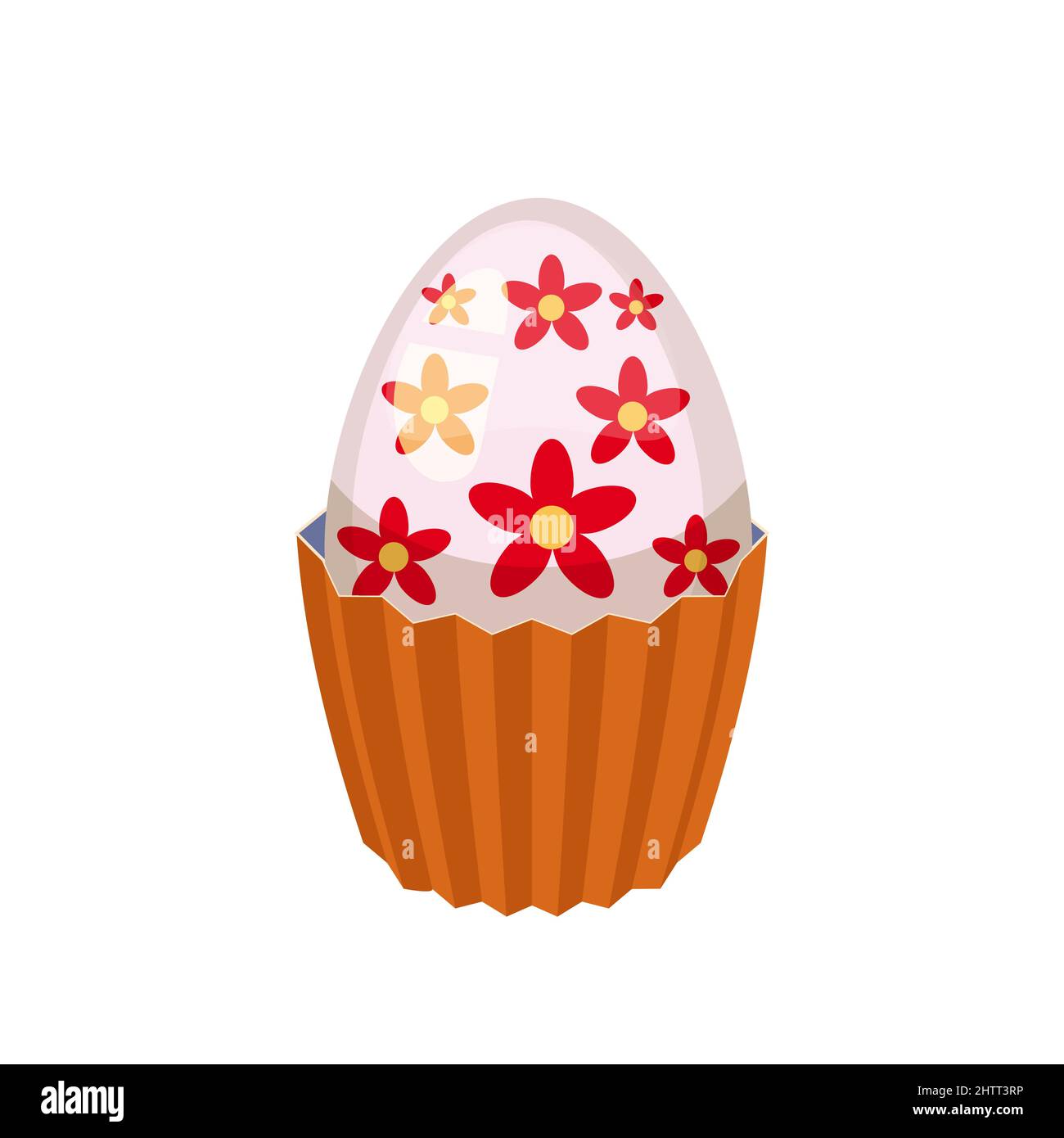 Easter cupcake with decorated chocolate egg, muffin. Sweet food ...