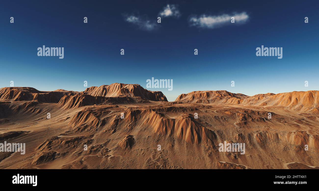 Desert landscape with blue sky on the background Stock Photo - Alamy