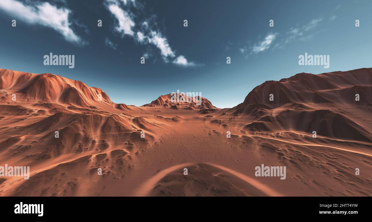 Desert landscape with sky on the background Stock Photo - Alamy