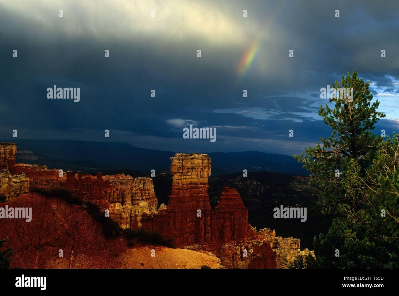 Utah Red Rock Canyon with rainbow Stock Photo - Alamy