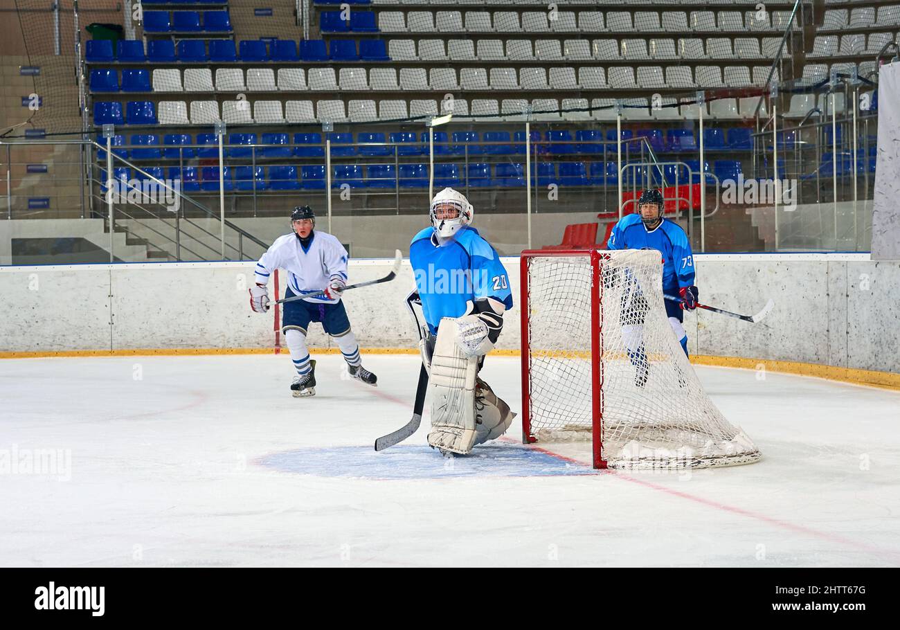 hockey players fight at the gate Stock Photo - Alamy