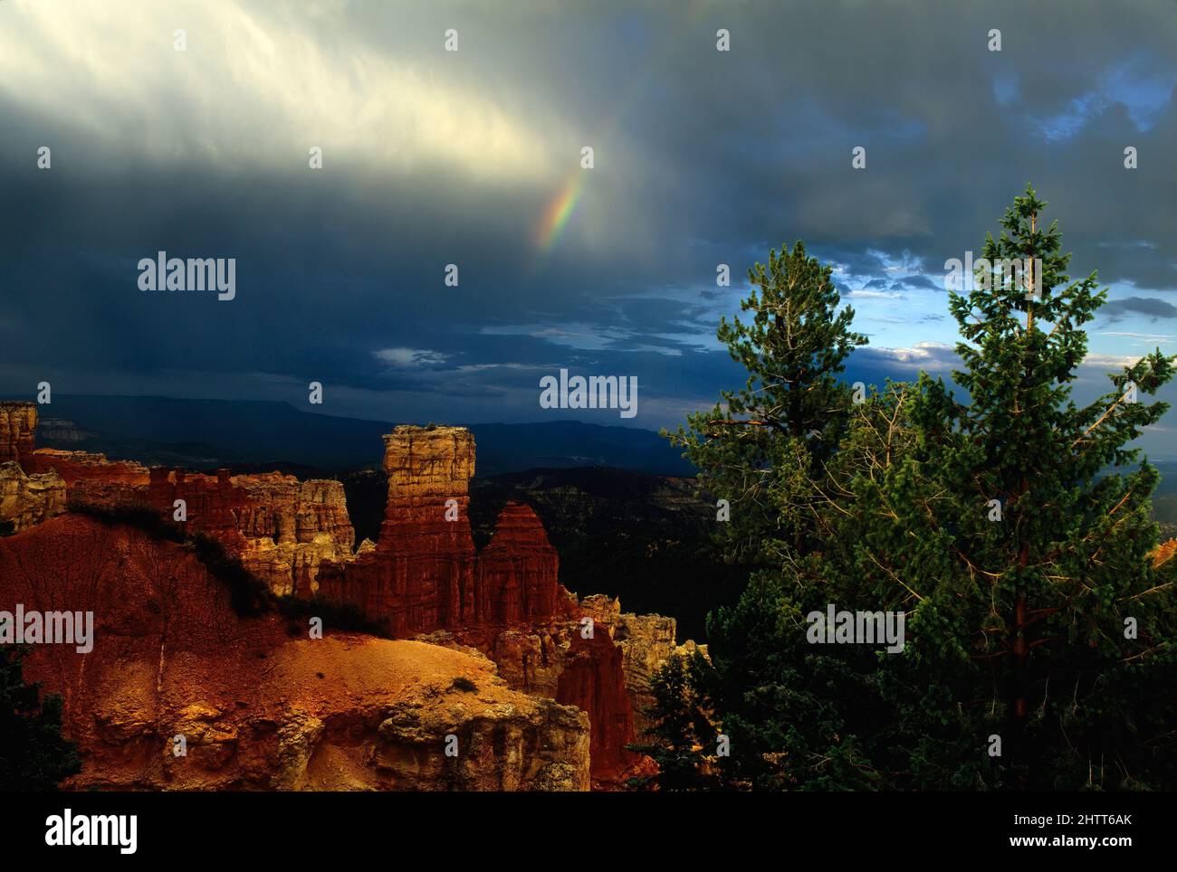 Utah Red Rock Canyon with rainbow Stock Photo - Alamy