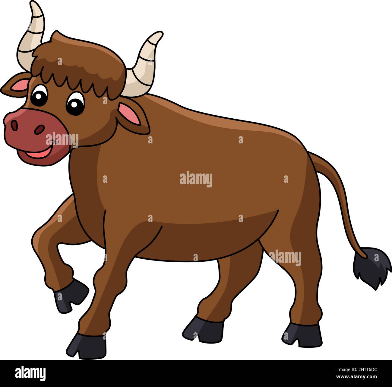 Ox Cartoon Colored Clipart Illustration Stock Vector Image & Art - Alamy