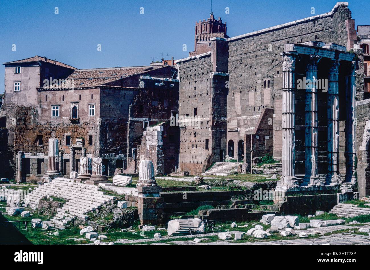 Ancient Rome. Augustus Forum and Temple of Mars Ultor. Archival scan ...