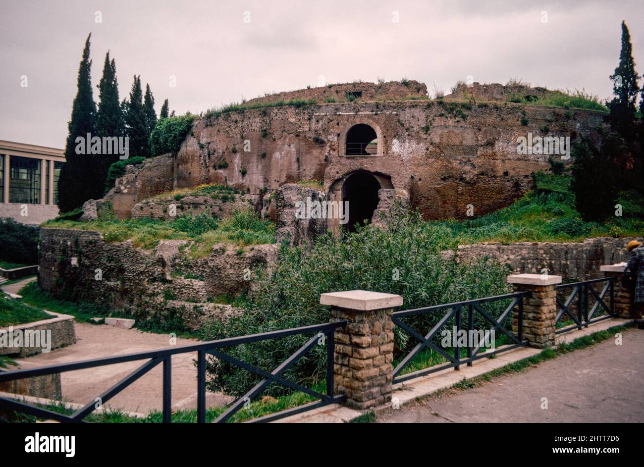Ancient Rome. Mausoleum of Augustus. Archival scan from a historic ...