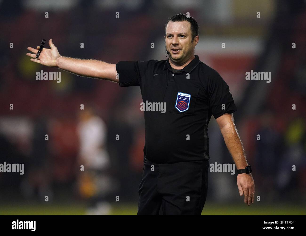 Match referee Robert Massey-Ellis during the Barclays FA Women's Super ...