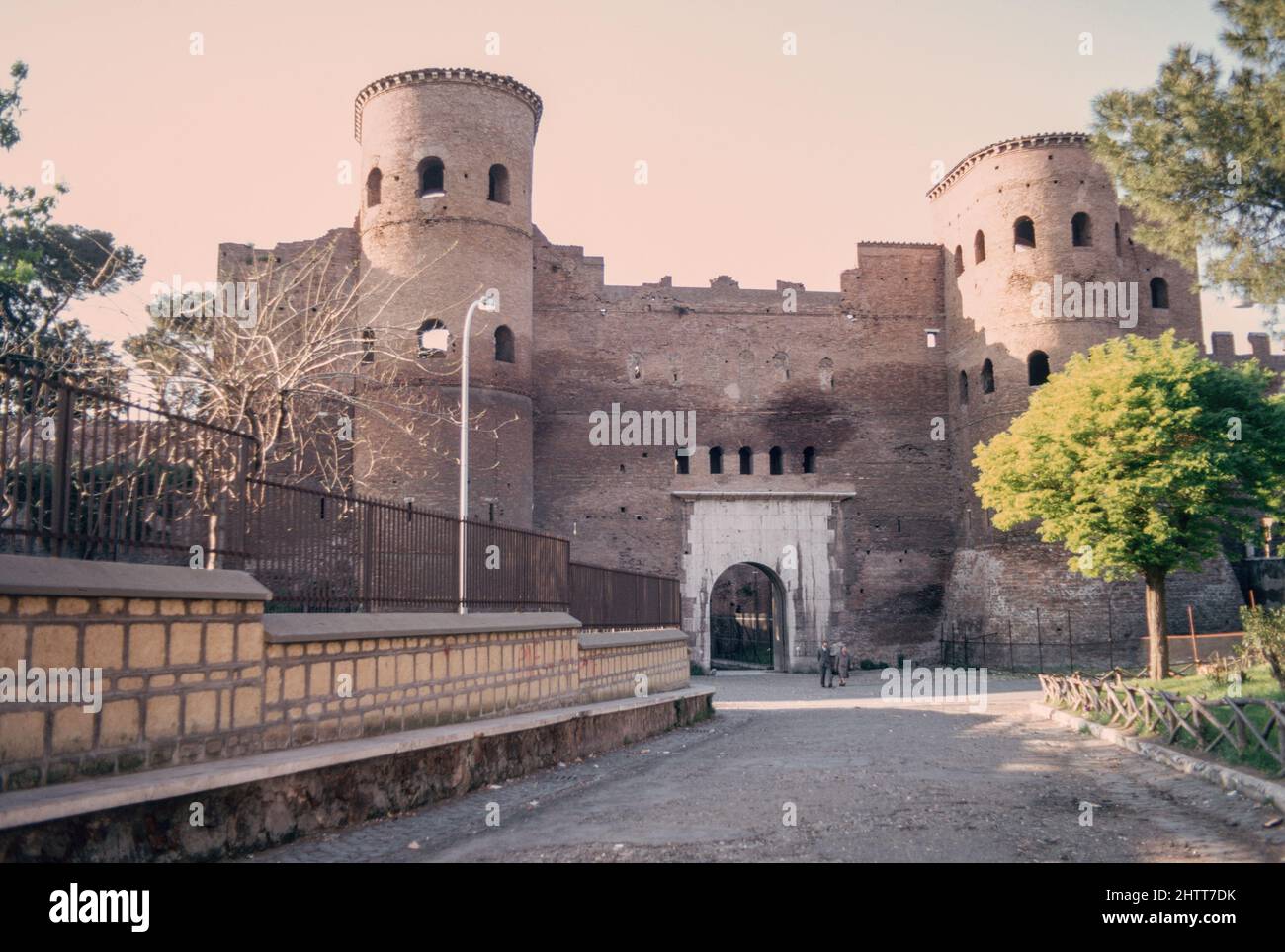 Ancient Rome. Porta Asinaria. Archival scan from a historic location ...