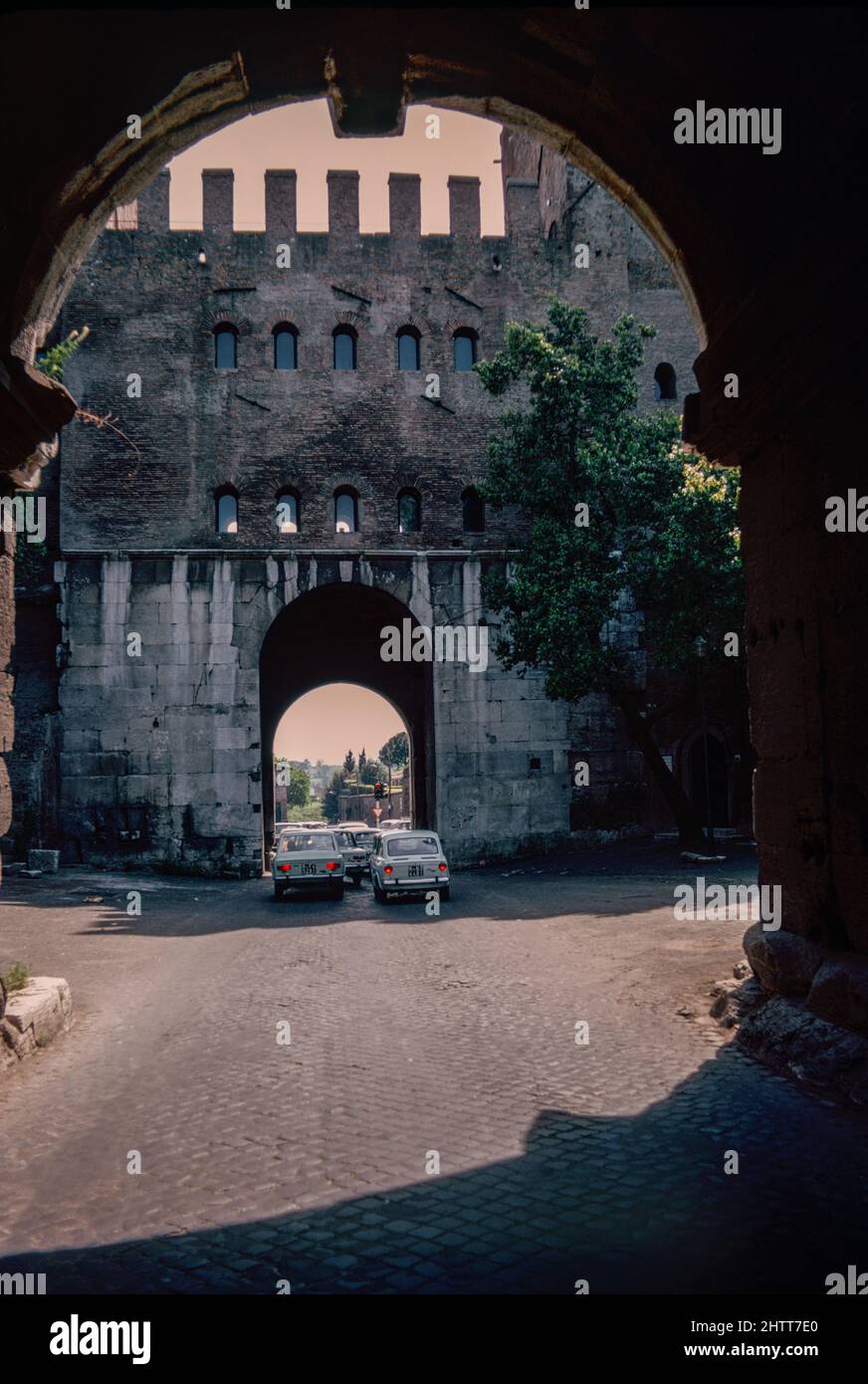 Ancient Rome. Porta Appia. Archival scan from a historic location from ...