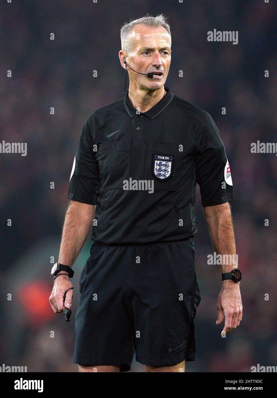 Referee Martin Atkinson during the Emirates FA Cup fifth round match at ...