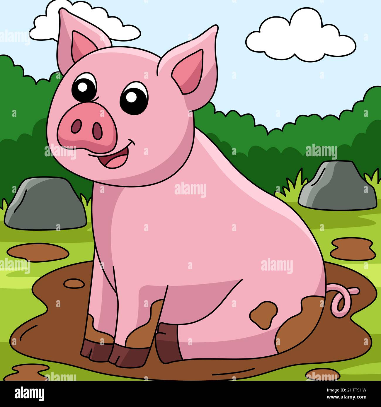 Pig Cartoon Colored Animal Illustration Stock Vector Image & Art - Alamy
