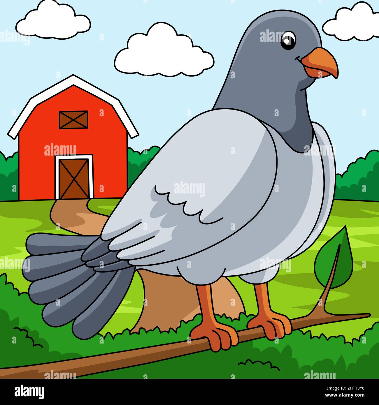 Pigeon Cartoon Colored Animal Illustration Stock Vector Image & Art - Alamy