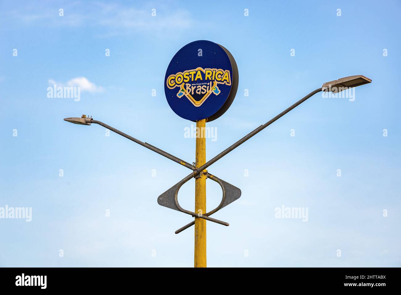 Costa Rica, Mato Grosso do Sul, Brazil - 12 18 2022: Street lighting ...